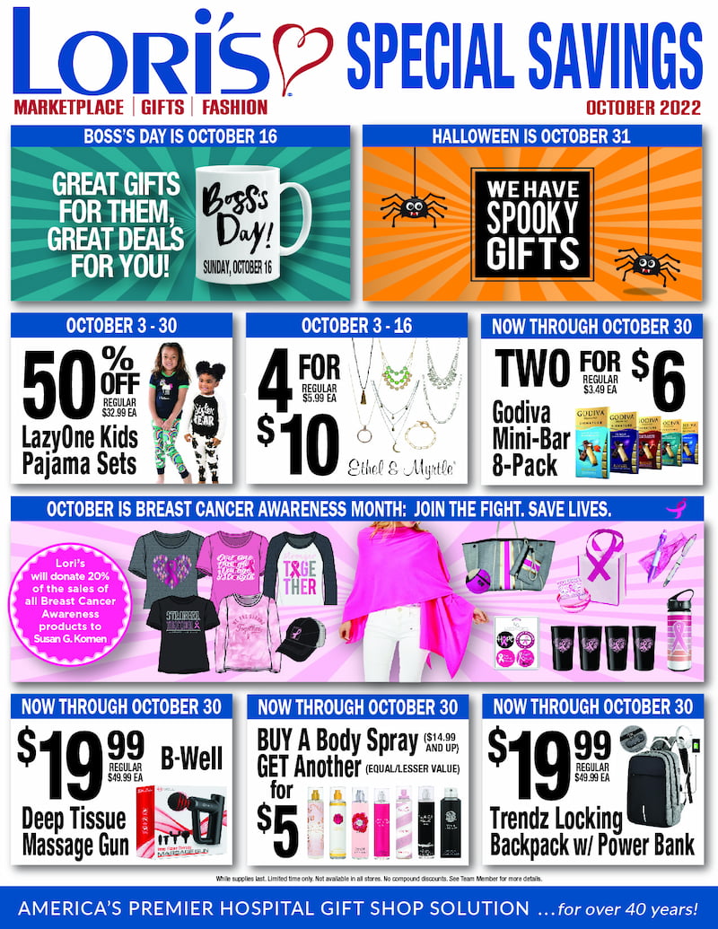Lori's Gift Shop In Store Specials | Hospital Gift Shop